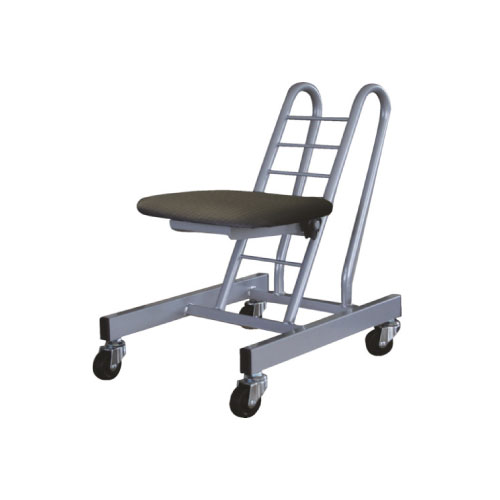 キャスターチェア ムーブスマート [PMS-10A] ビニルレザー＆クッション座面タイプ ブラック/シルバー 椅子 日本製 ルネセイコウ ...